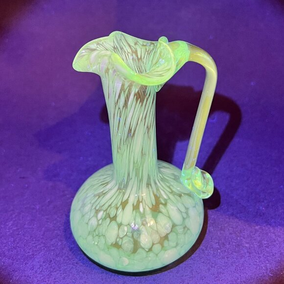 Rainbow | Accents | Vtg Rainbow Art Blown Glass Mini Pitcher Vase Blue ...
